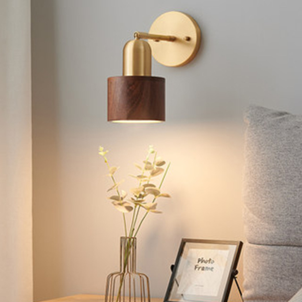 LED Retro Style Brass & Wood Wall Lamp – Lightingshop